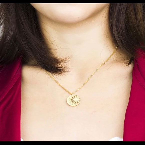 Jewelry | Gold Sun And Moon Minimalist Layering Necklace | Poshmark